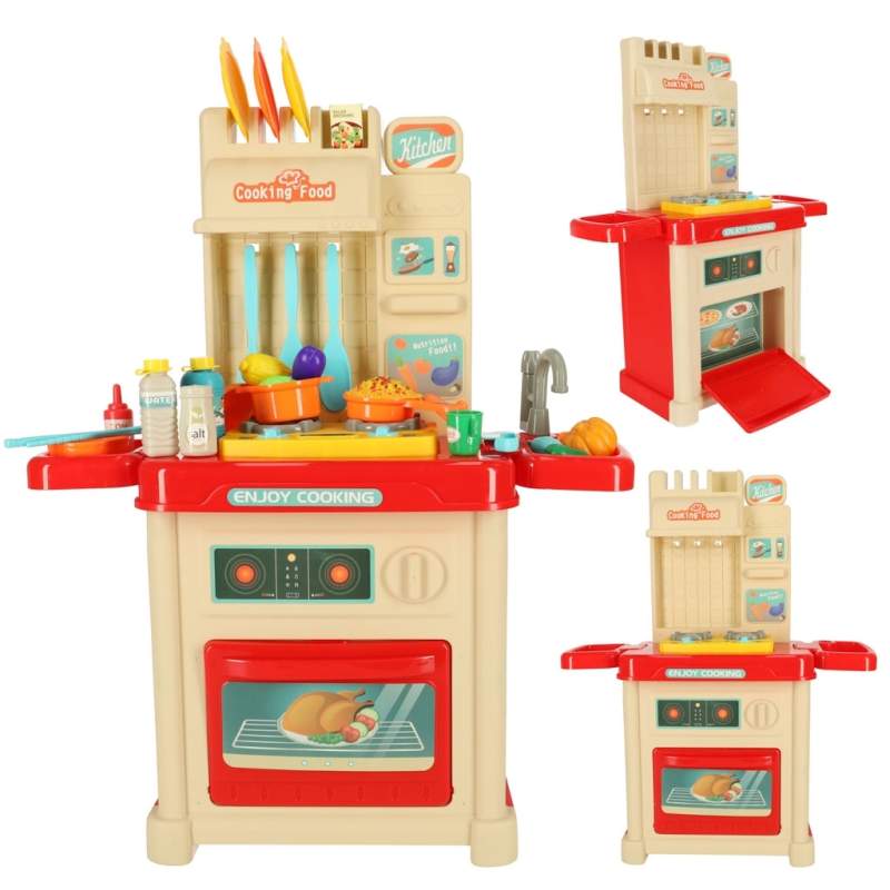 Large plastic kitchen for children with 44 parts