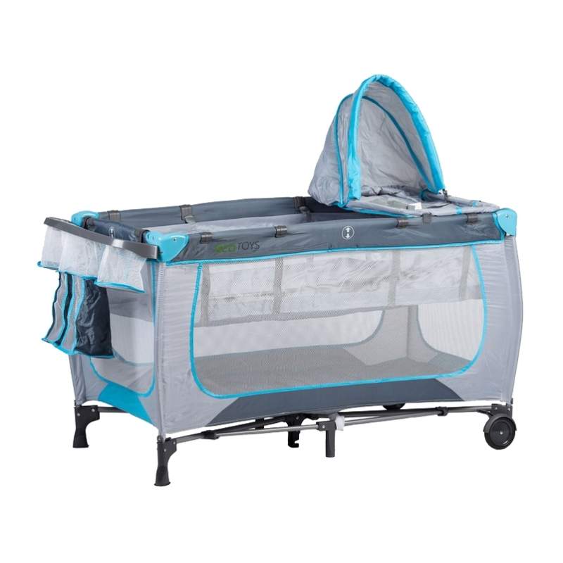 Travel cot with mosquito net, carry bag and LockGuard system