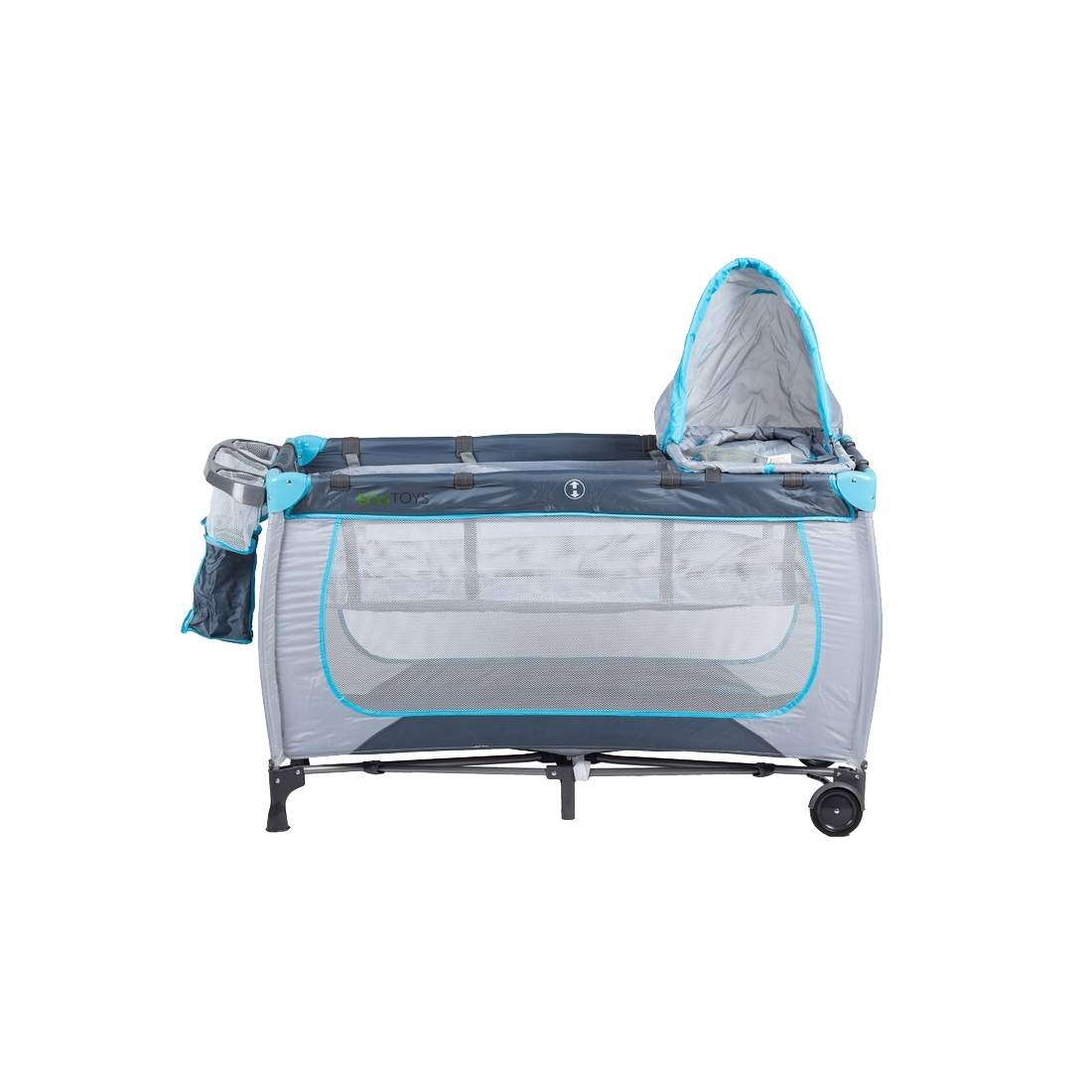 Travel cot with mosquito net, carry bag and LockGuard system