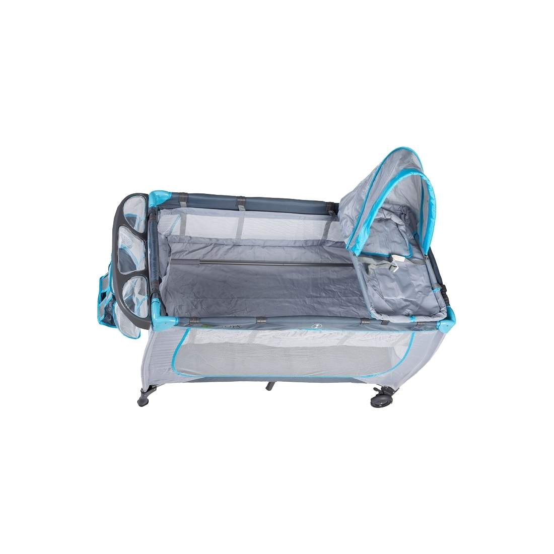 Travel cot with mosquito net, carry bag and LockGuard system