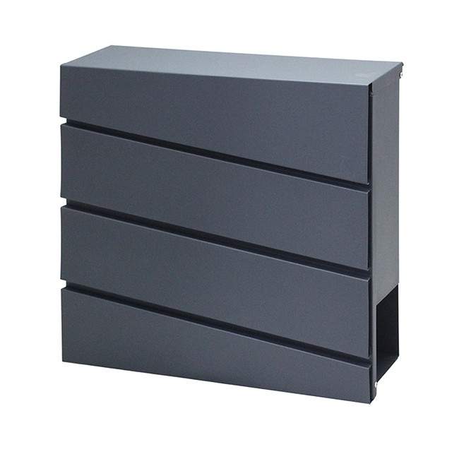 Galvanized Letterbox with Newspaper Holder, Modern Design