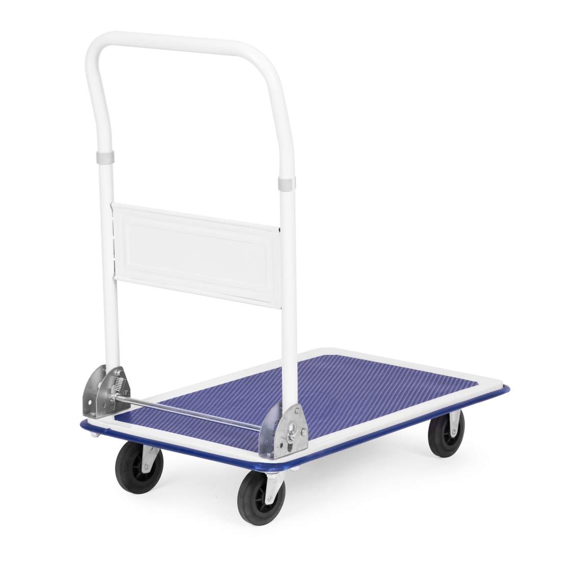 Stable and foldable transport trolley for 150 kg with rubber wheels