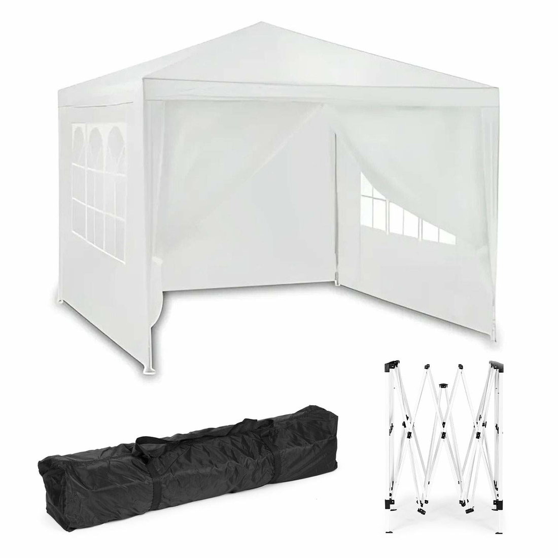 Self-folding garden pavilion 3x3m with window