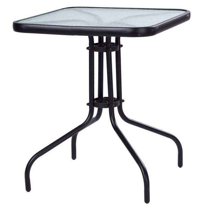 Weatherproof Glass Garden Table 60x60 cm