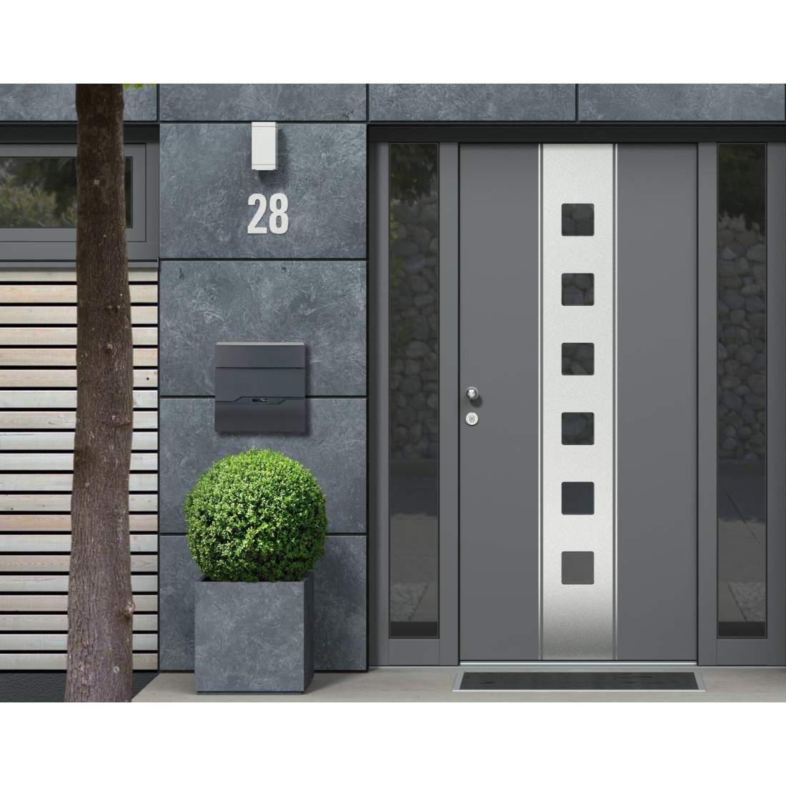 Galvanized Letterbox with Newspaper Compartment & Window