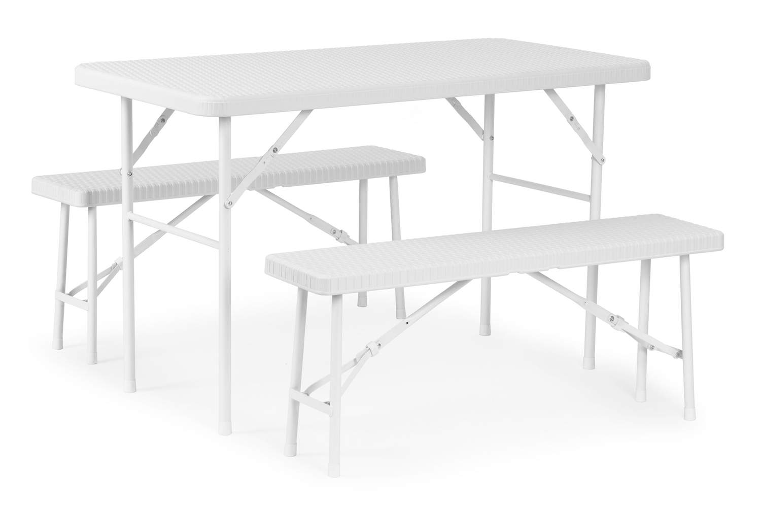 Vikbart Utomhusbord med Bänkar, 4 Pers, HDPE