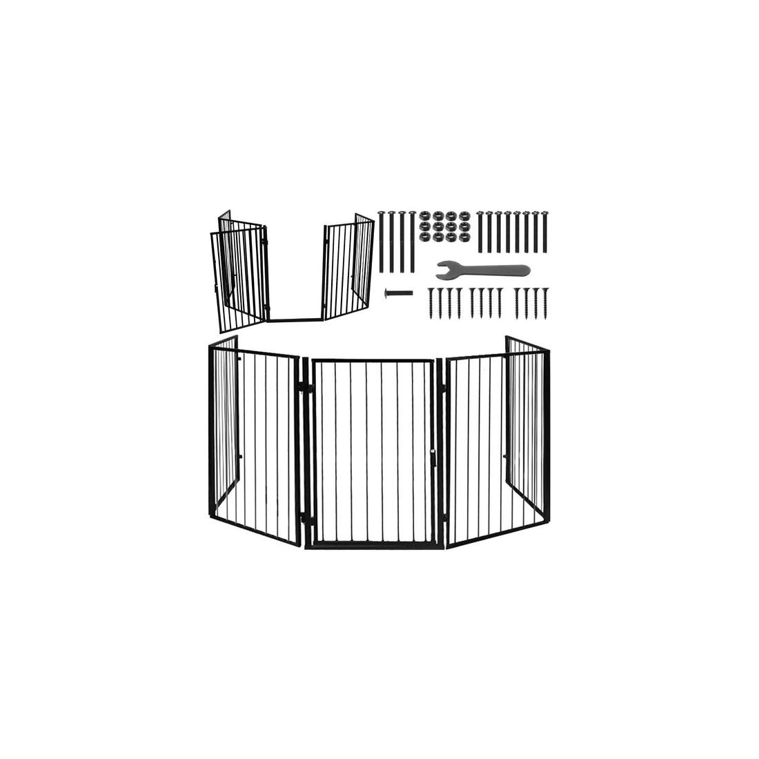 Adjustable Black Fireplace Gate, Easy Installation