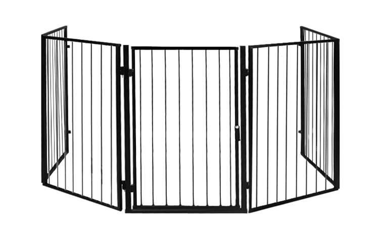 Adjustable Black Fireplace Gate, Easy Installation