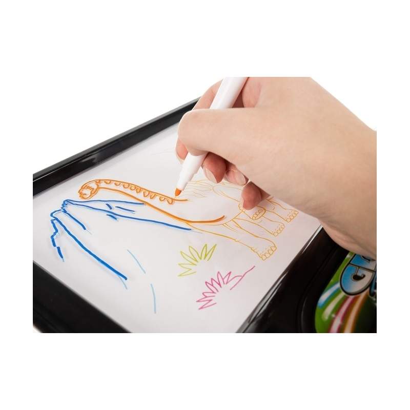 Fluorescent LED drawing board for children with templates