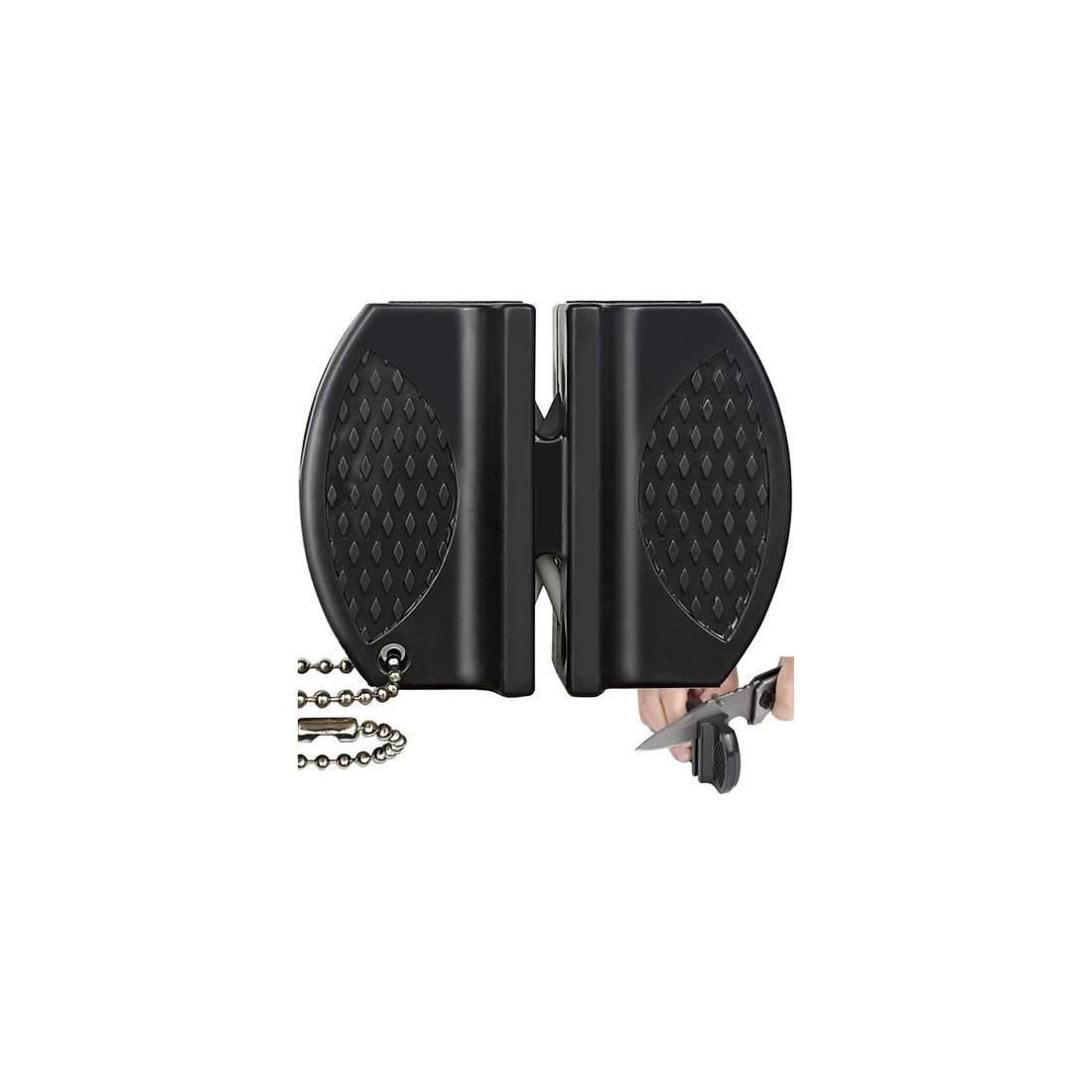 Compact Knife Sharpener with Chain and Anti-Slip