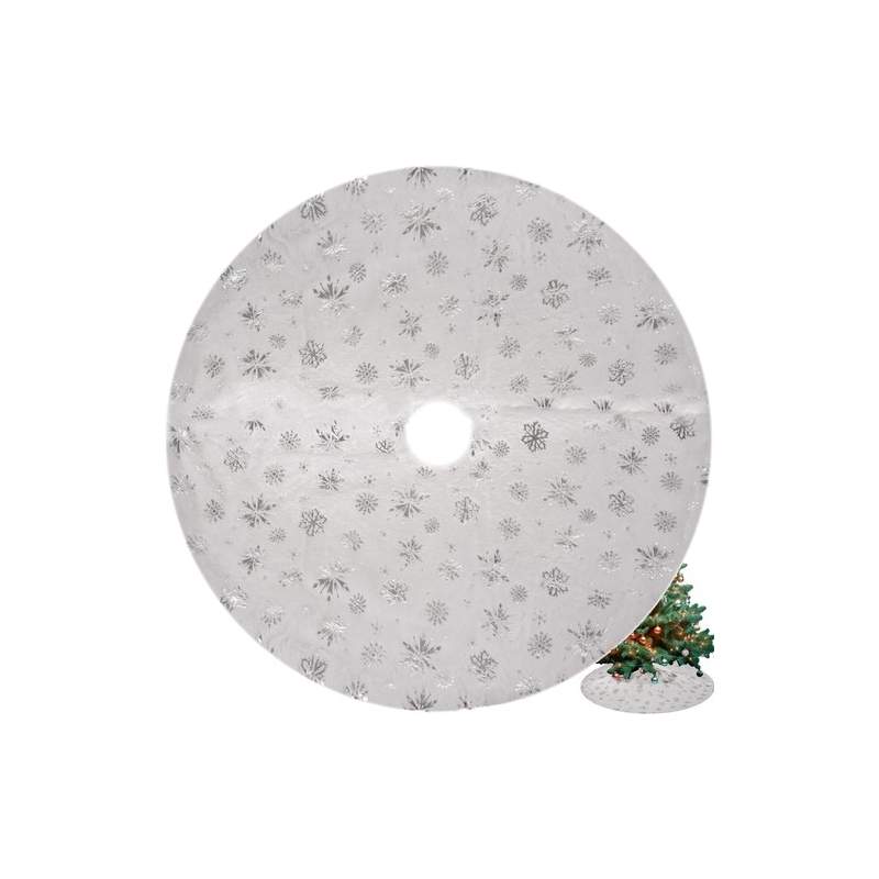 Christmas tree mat 120 cm Silver stars Snowflakes