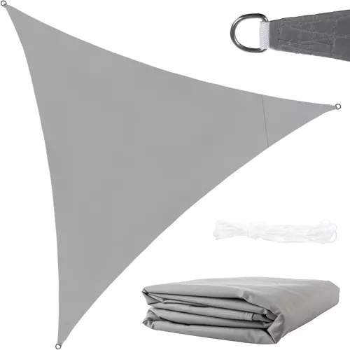 Waterproof Triangular Sun Sail 3x3x3m Gray UV protection