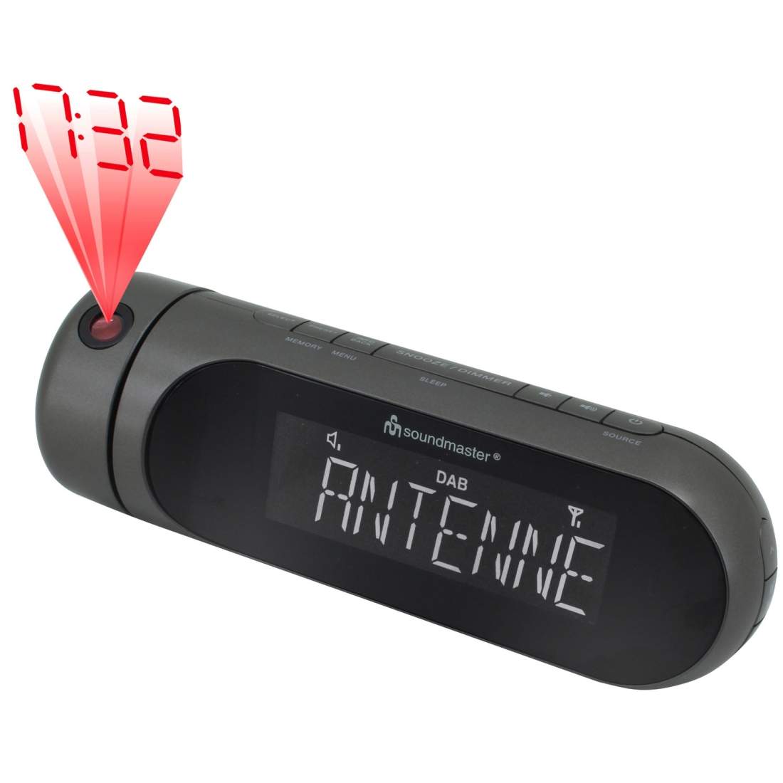 DAB+/FM-RDS Clock radio with projection
