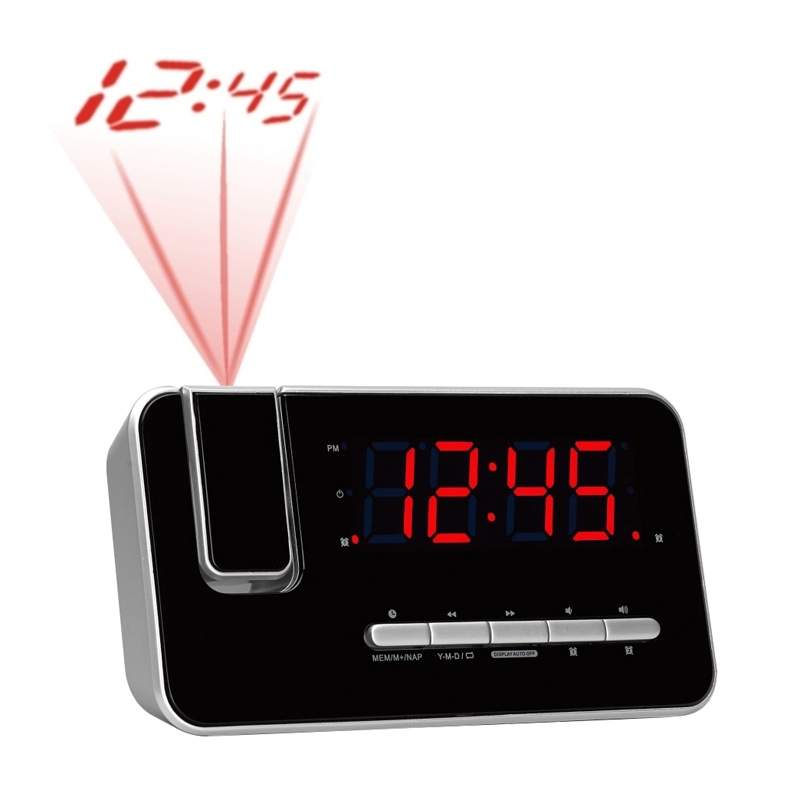 Clock radio with projection