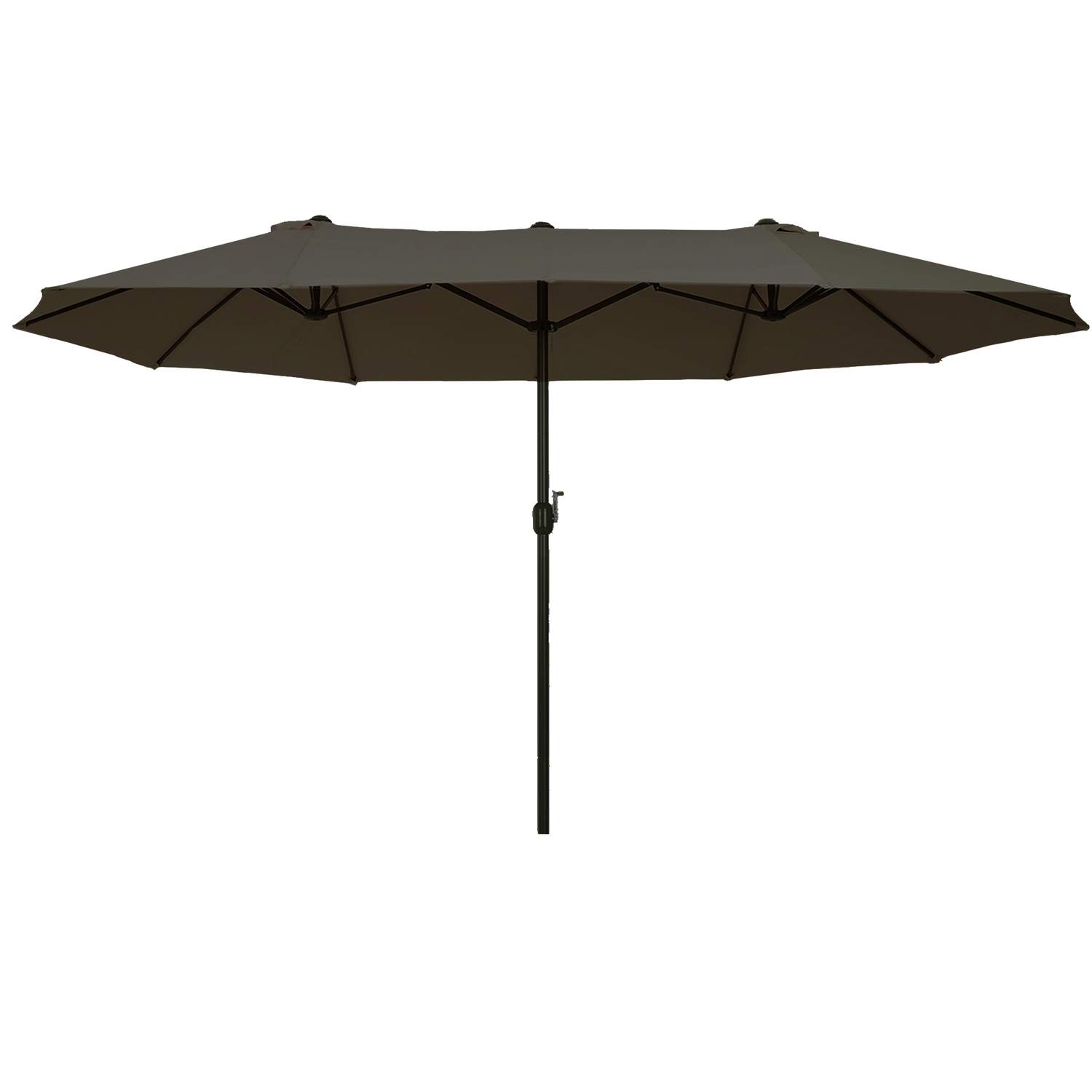 Double parasol garden umbrella with hand crank, grey, oval, 460 x 270 x ...