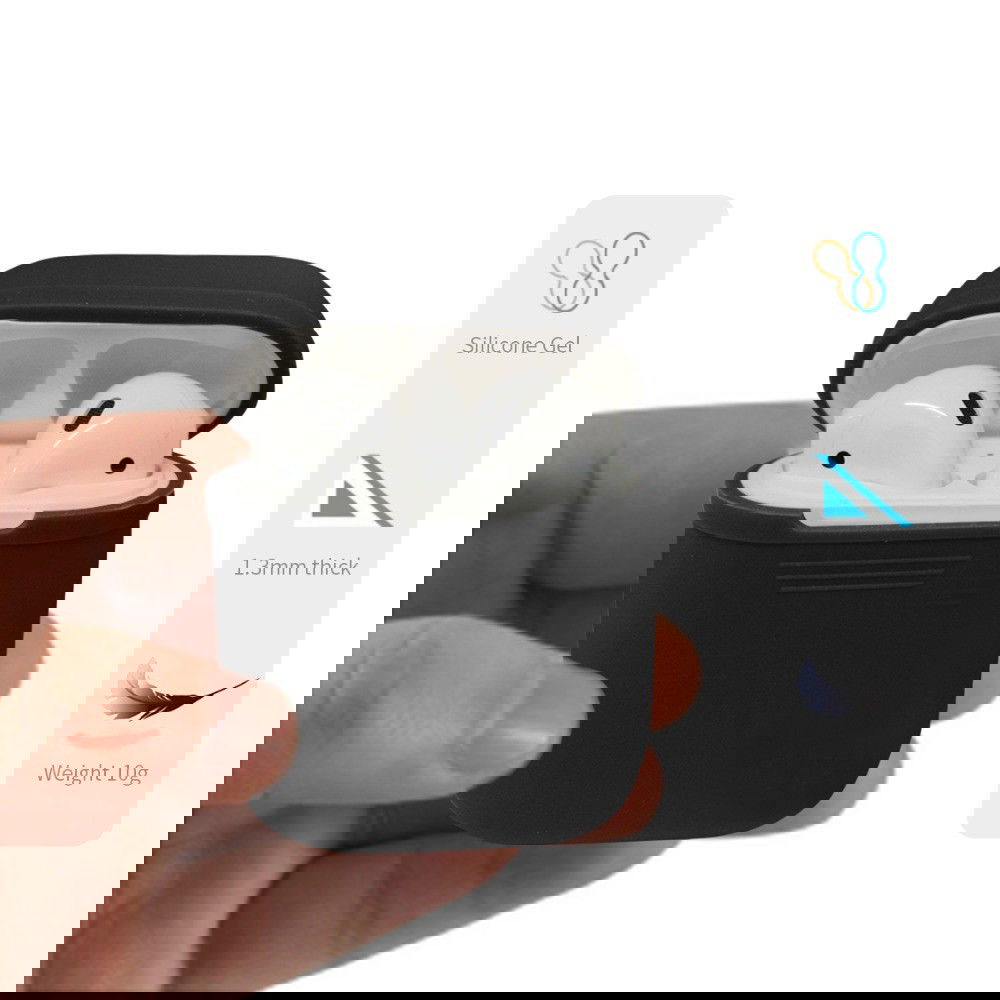 Airpods carrying case made out of silicone - Black