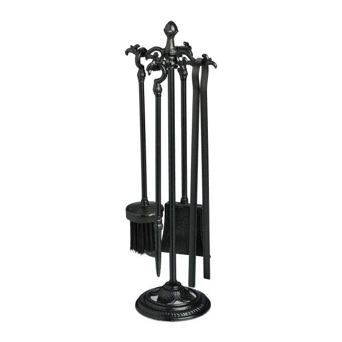 Cast iron fireplace set with 5 parts