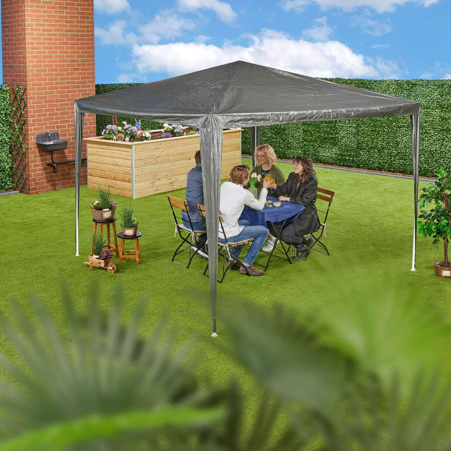 Pavilion in anthracite 3x3 m