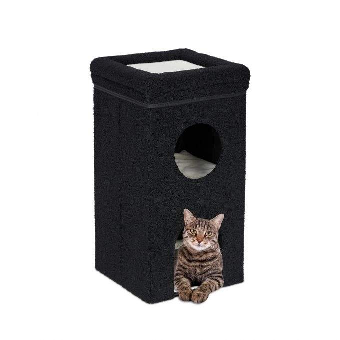 Collapsible cat hole in black