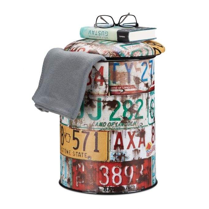 Retro storage pallet with motif