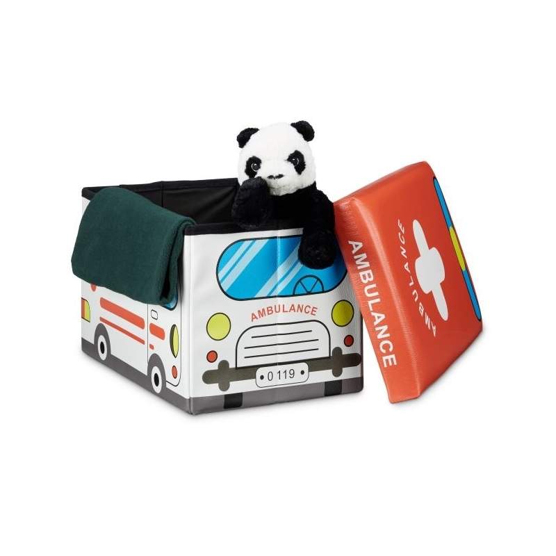 Collapsible toy box with storage space