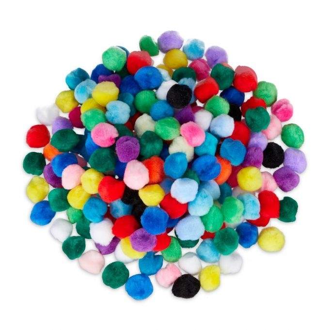 Pompoms, colored, 200 pcs