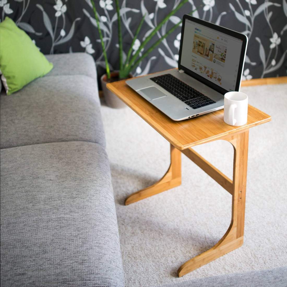Bamboo laptop side table