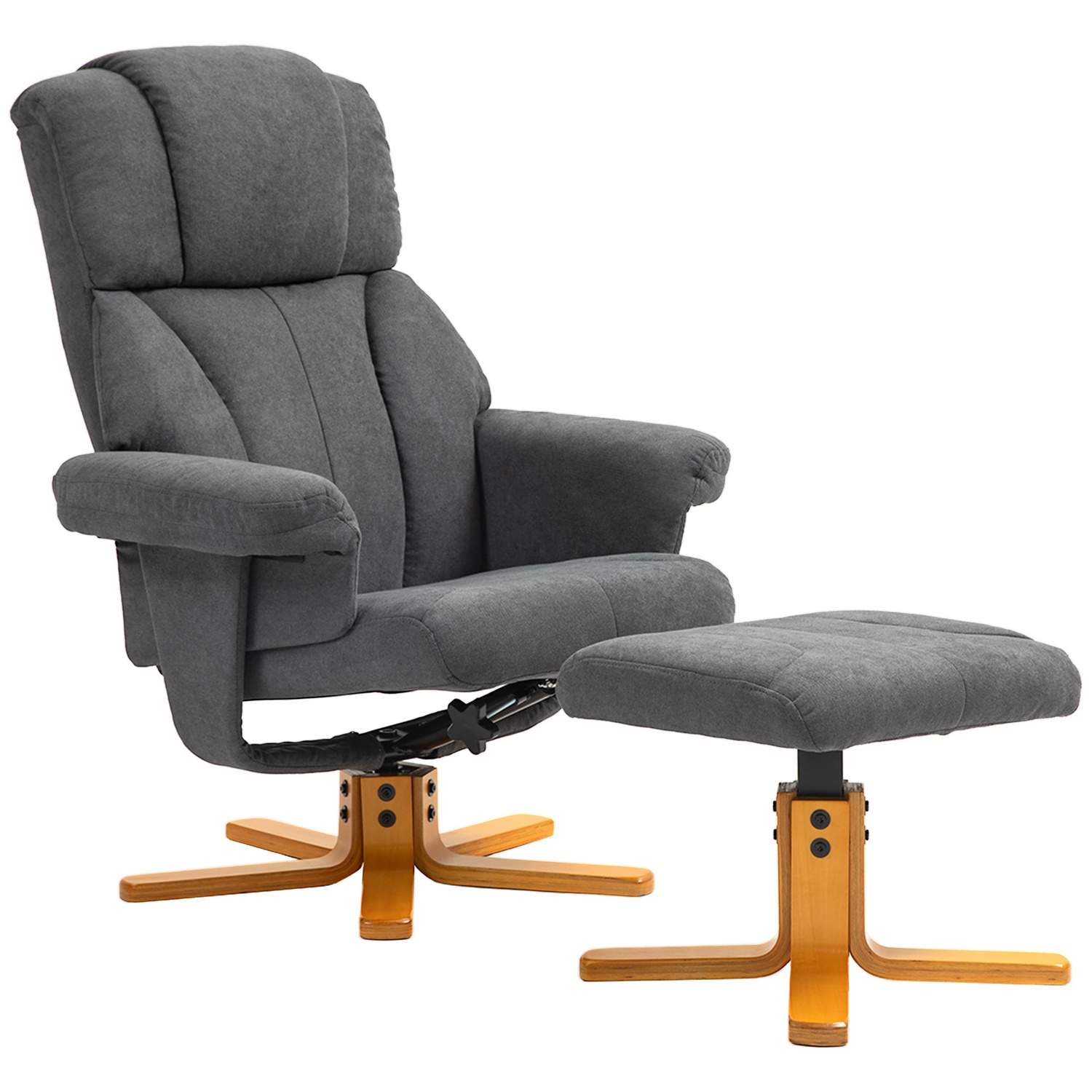 Relaxation chair with reclining function, lounge chair with stool, TV ...