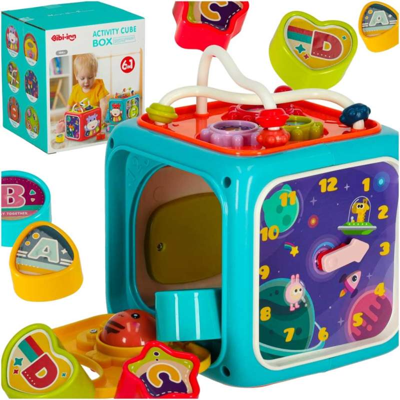 Interactive sensory cube sorter block nobie