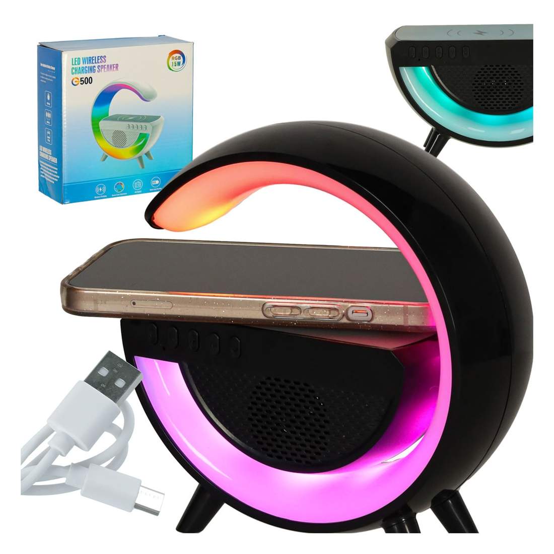 LED light RGB charger induction radio