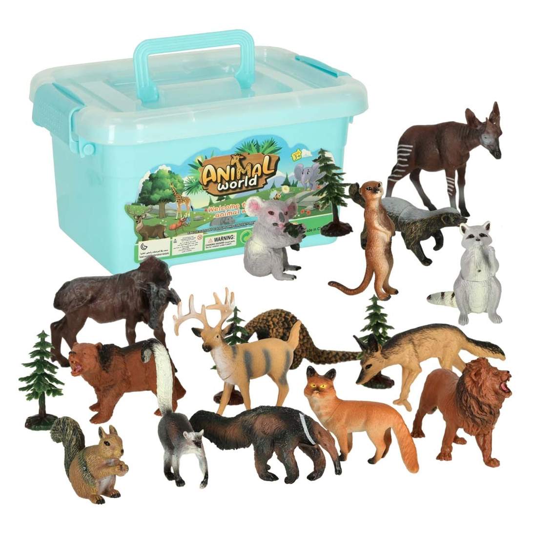 Figures zoo animals set of 19 el.