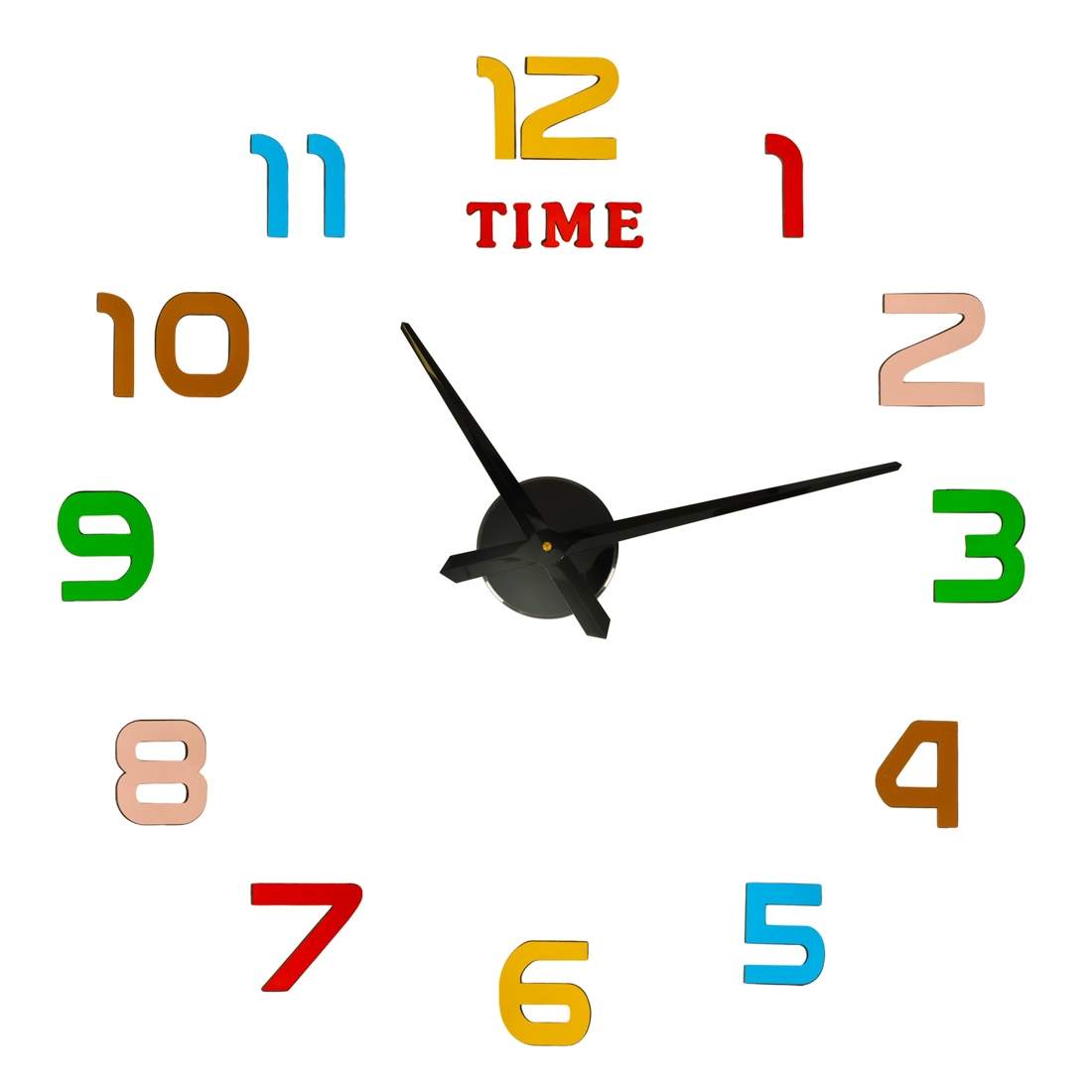 Sticker wall clock 12 digits color black