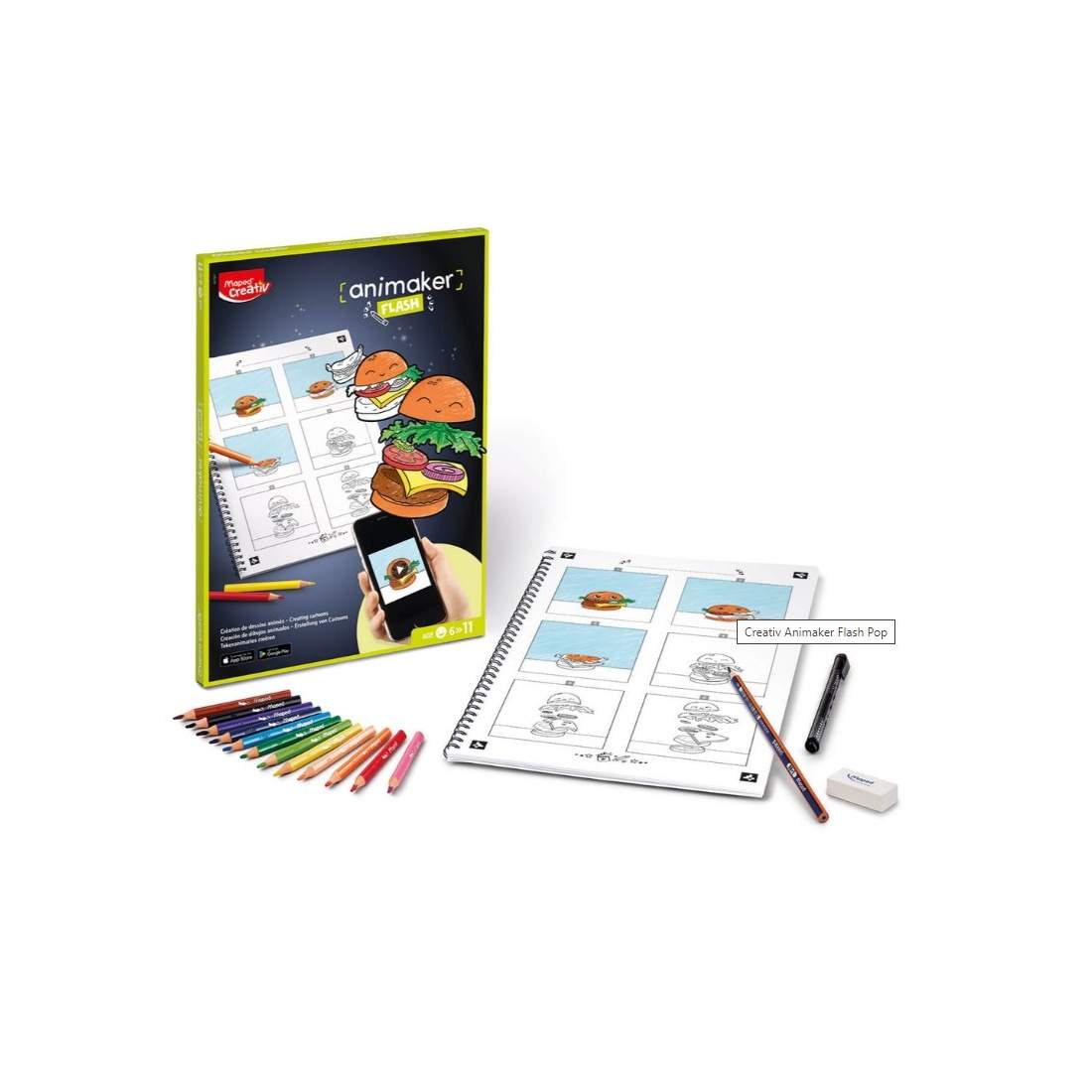 Animaker Flash Pop mini movie drawing kit