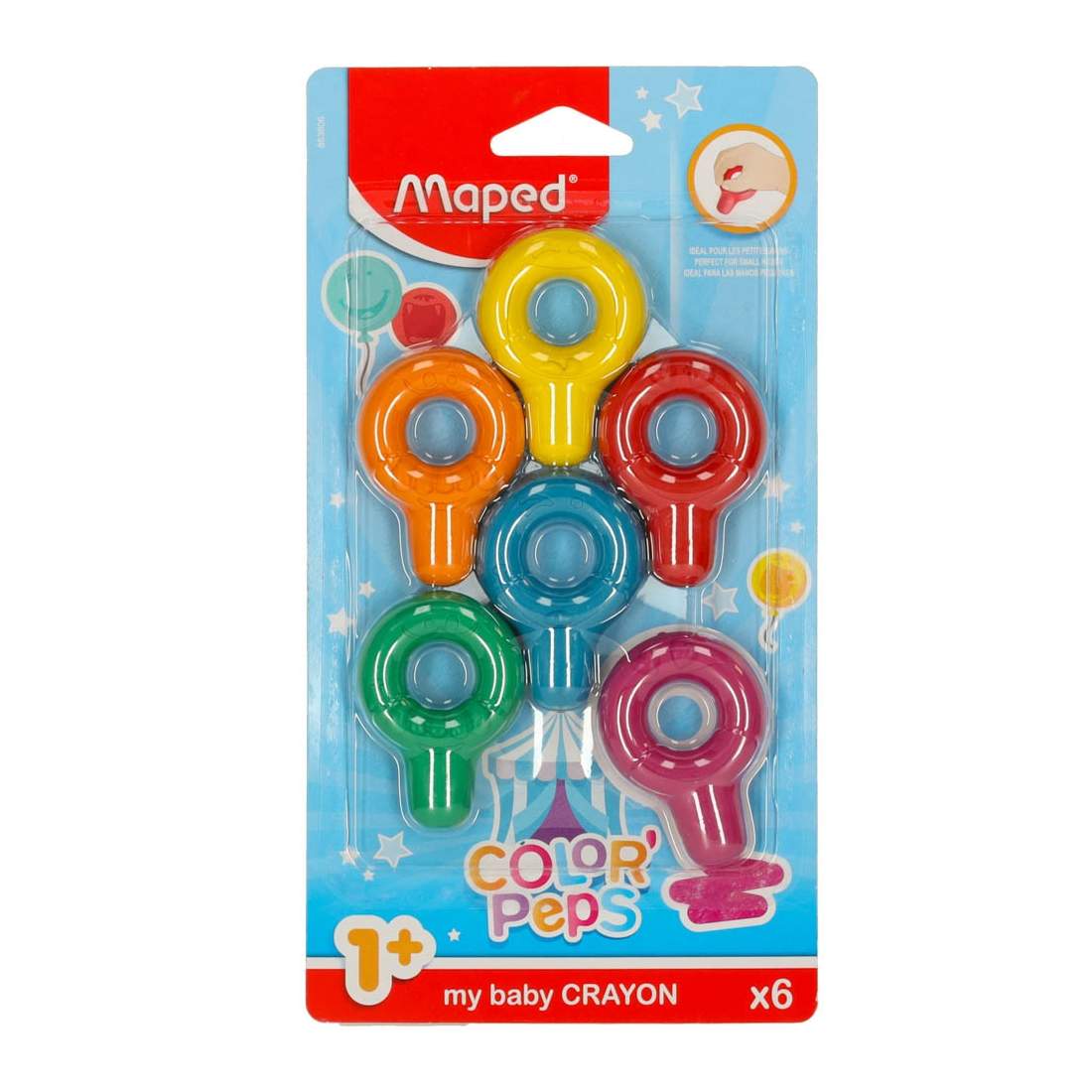 Baby Colorpeps round plastic crayons 6pcs.