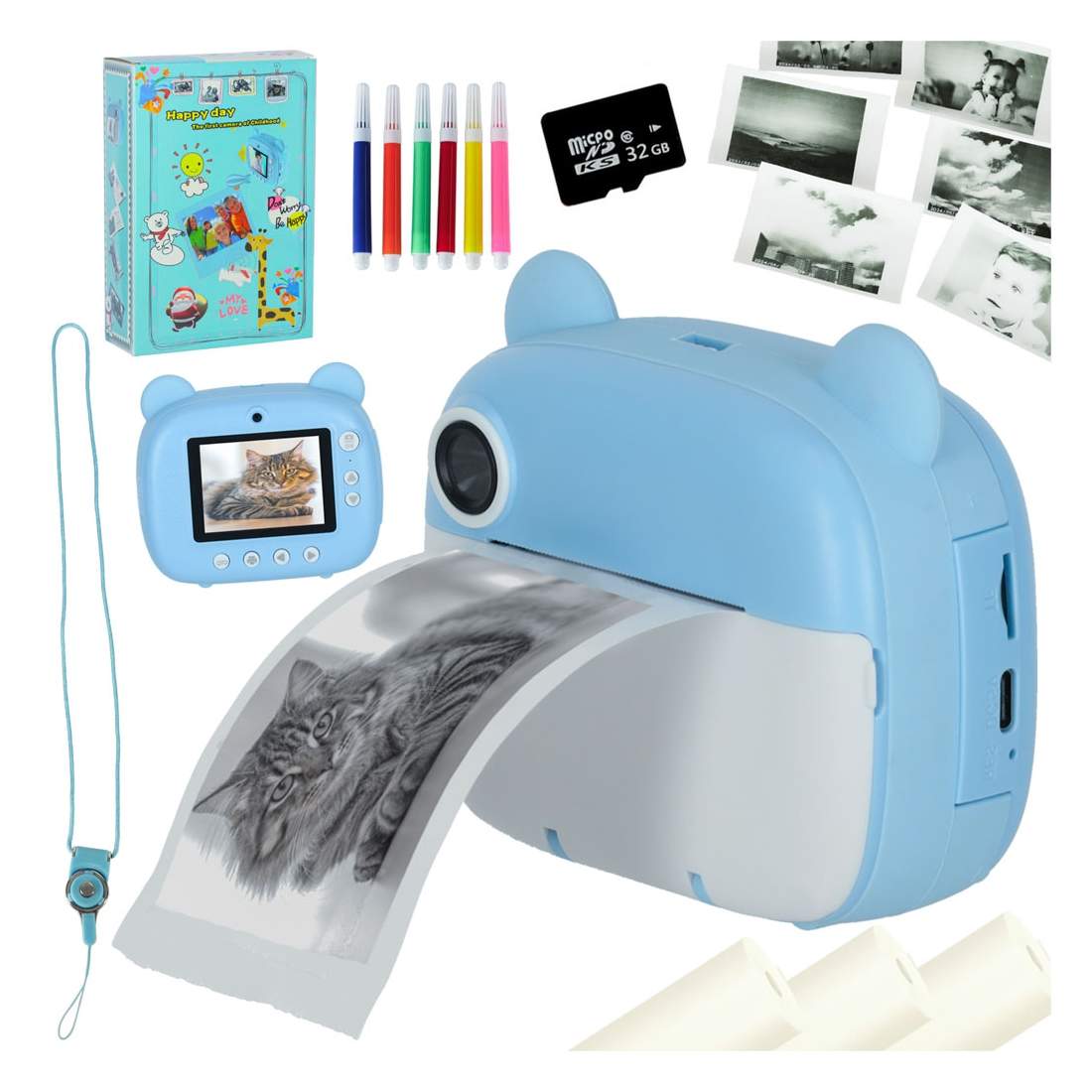 Instant camera teddy bear for children