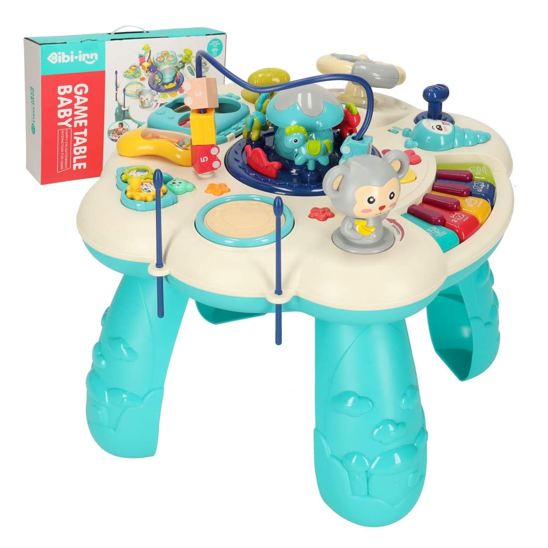 Educational interactive table for children with sound blue