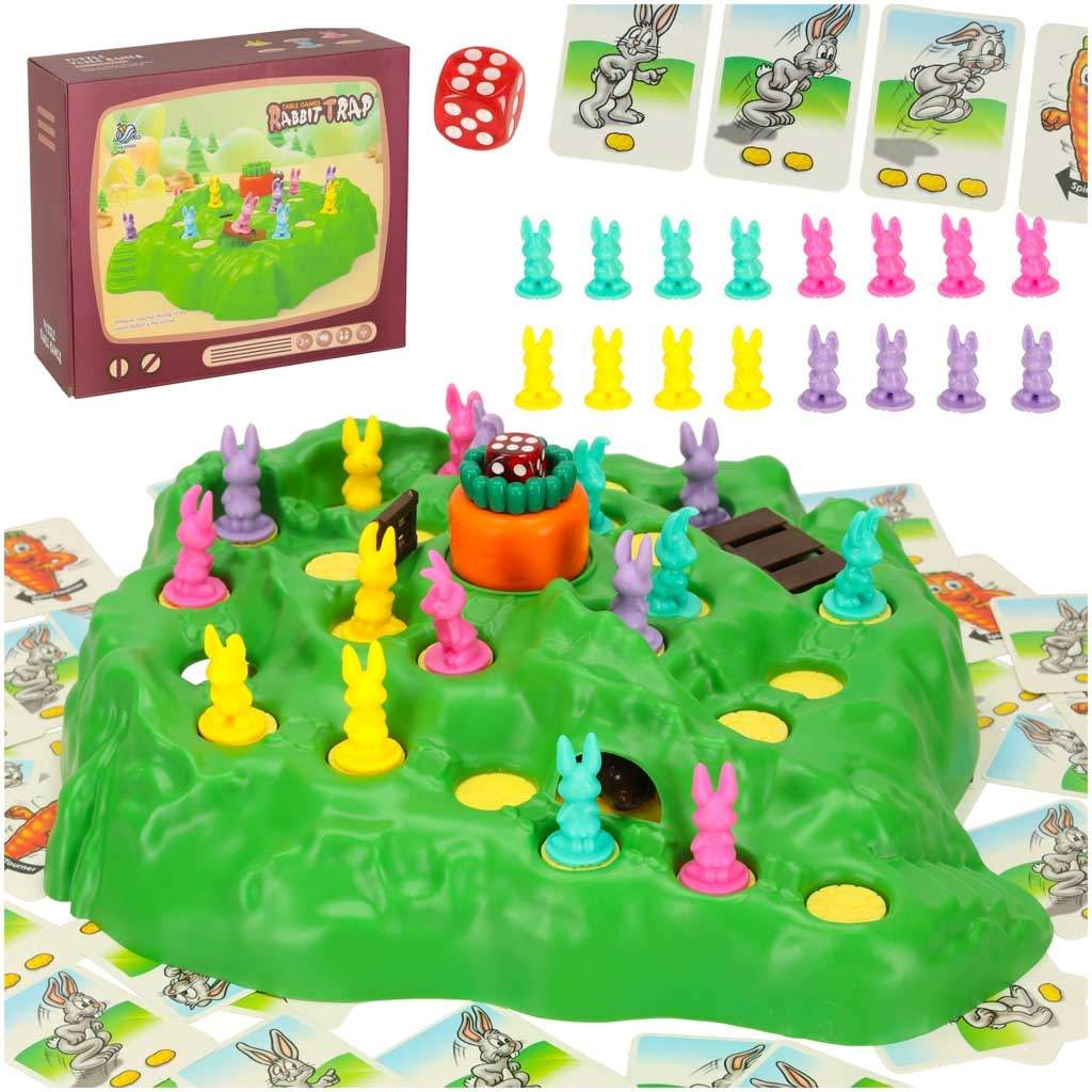 Bunny race for carrots family board game + cards