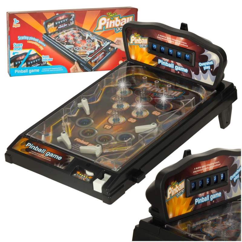 Pinball flipper table arcade game with lights and music
