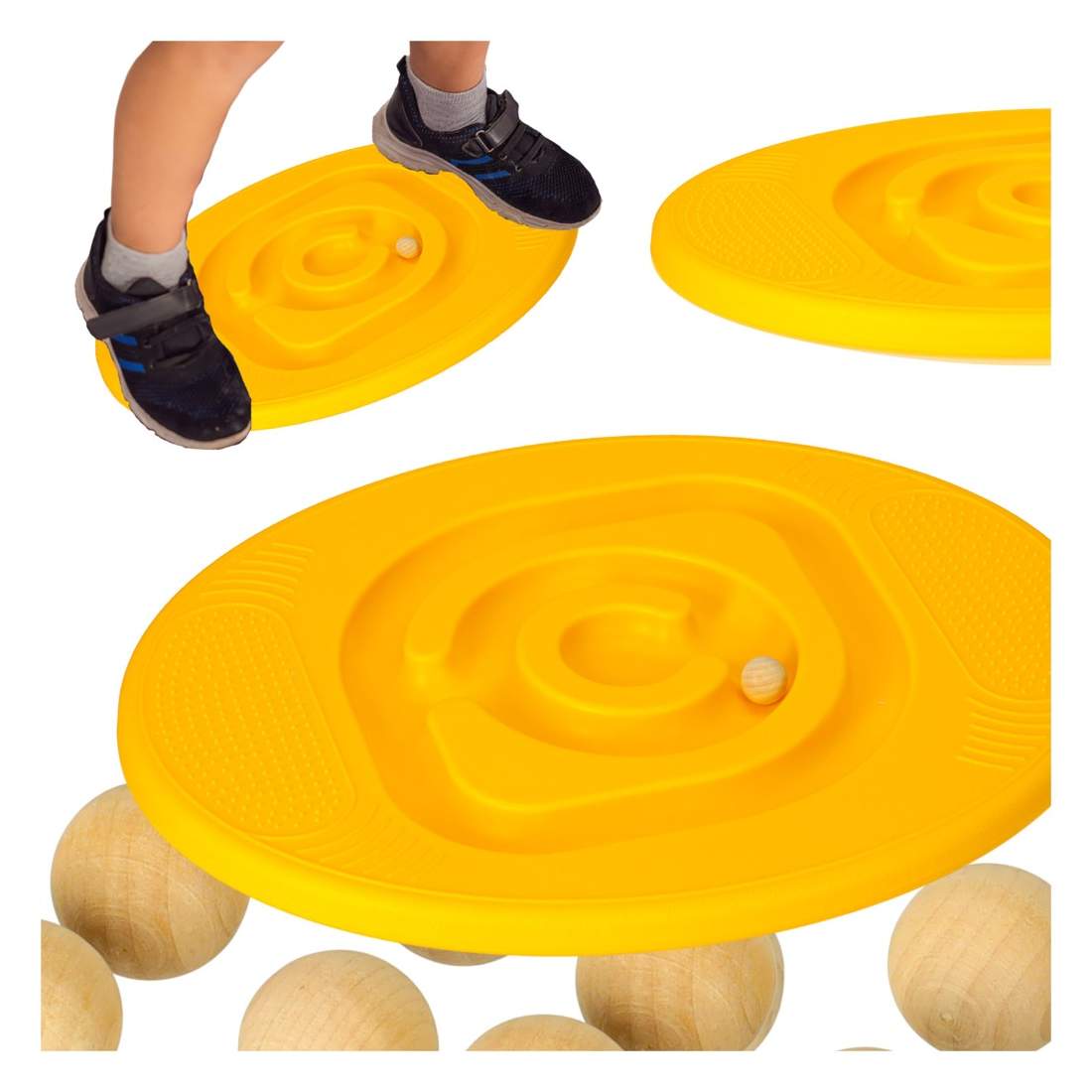 Balancing balance beam with balls orange