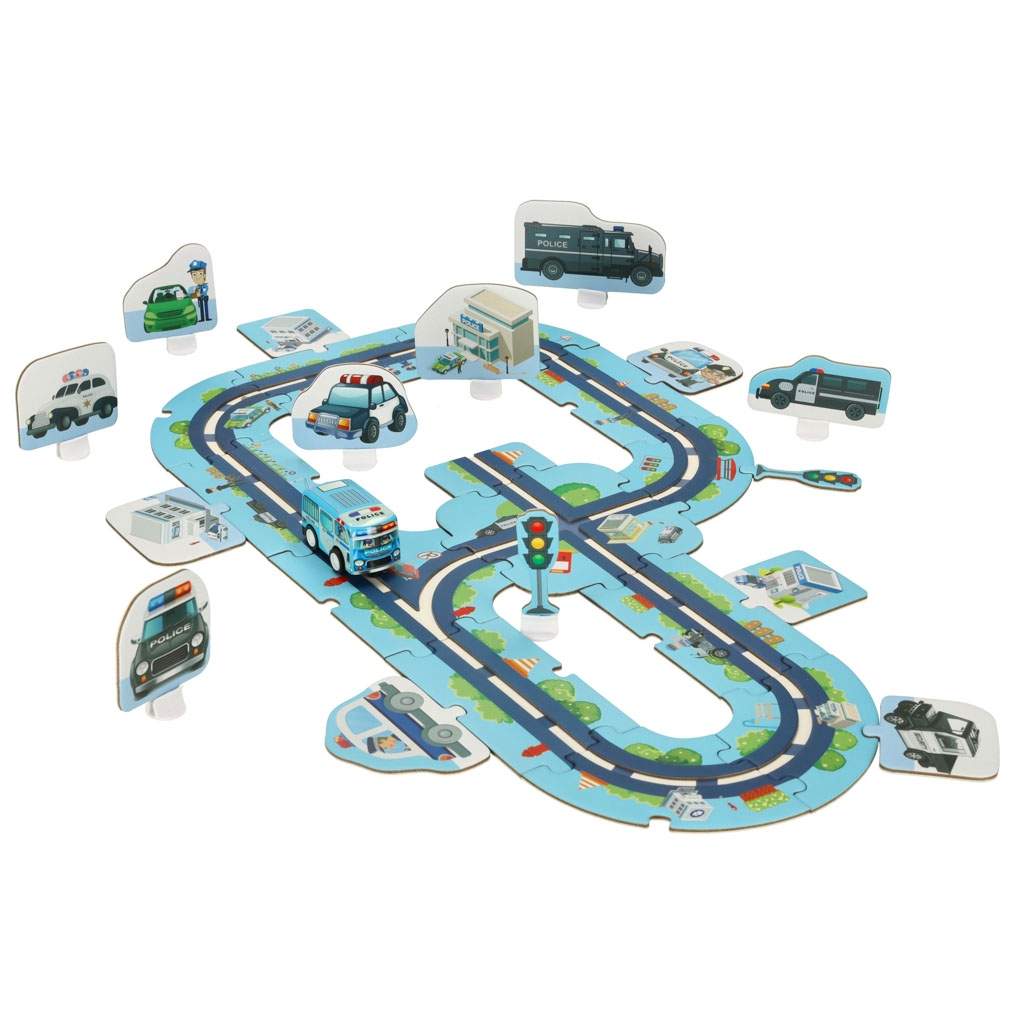 Car track police puzzle 47 el.