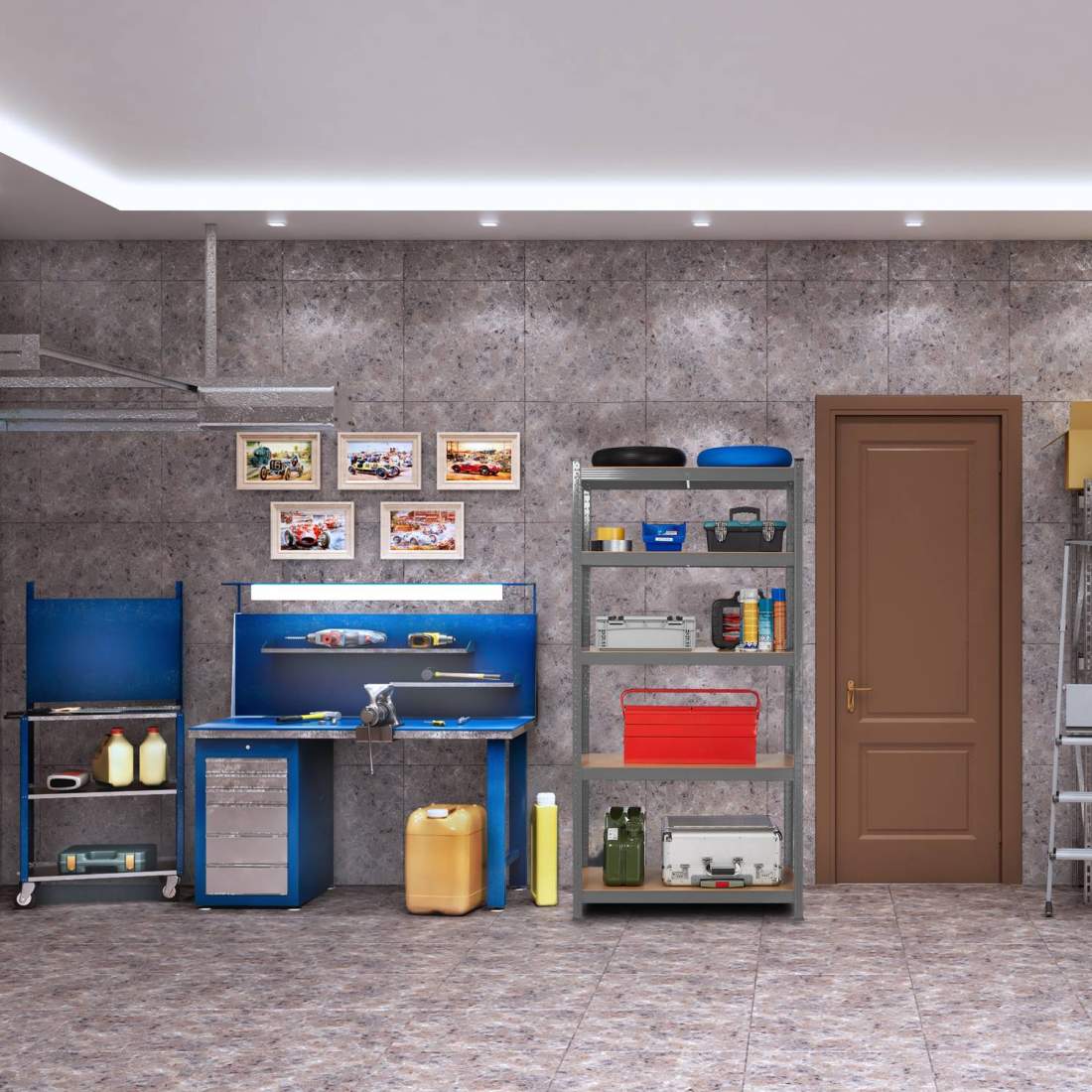 Lagerhylla med 5 hyllplan