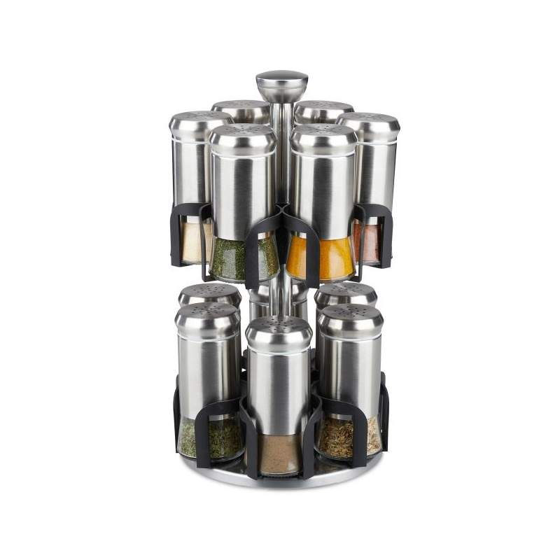 Kryddställ med 12 glasburkar