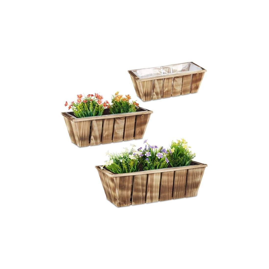 Flower box Wood Set of 3