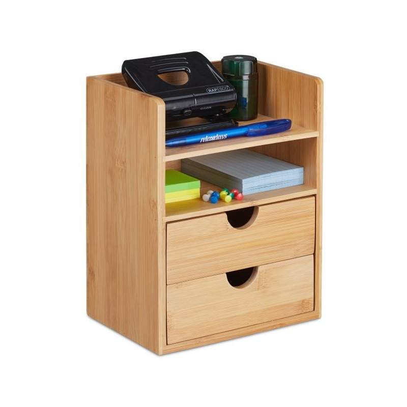Desk storage in bamboo