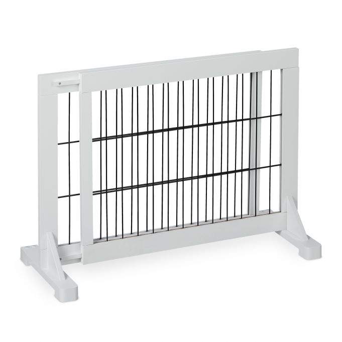 White retractable security gate
