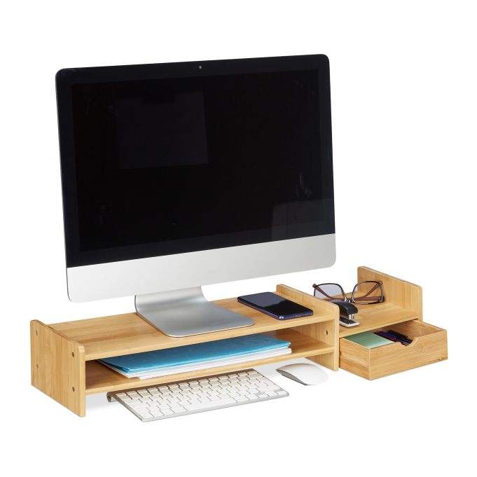 Monitor stand in bamboo