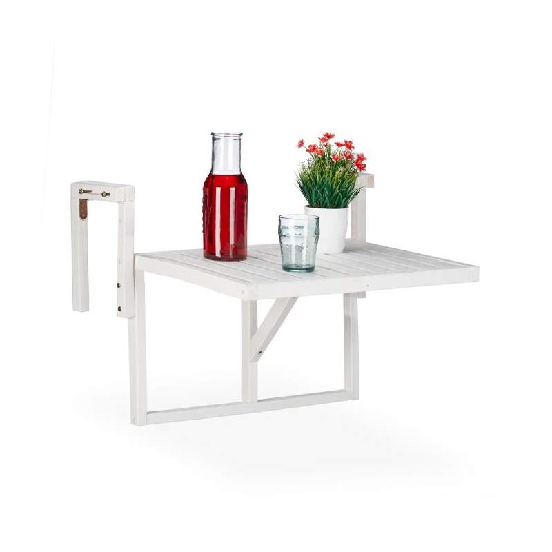 Folding wooden balcony table