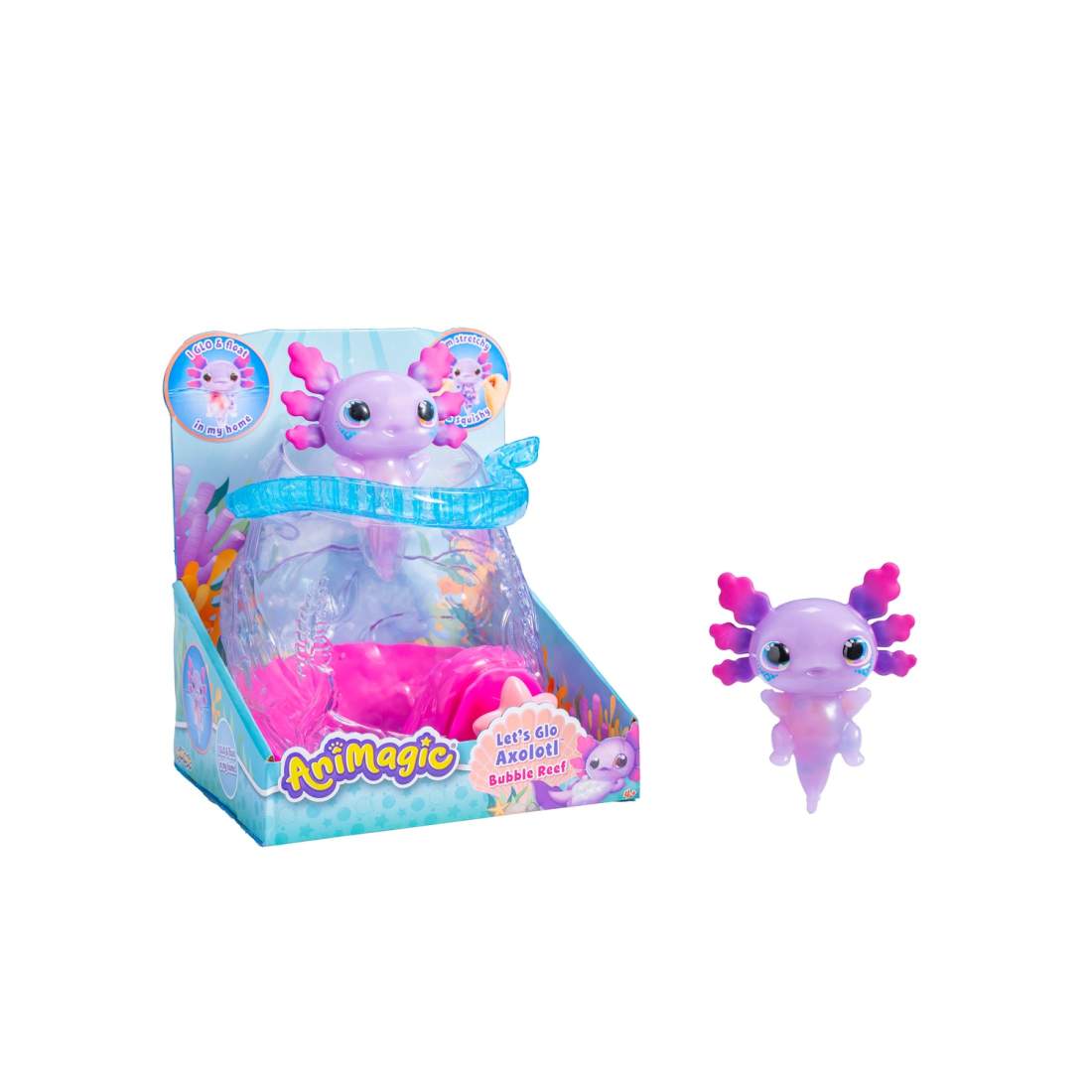 Animagic Let's Glo Axolotl Bubble Reef Playset