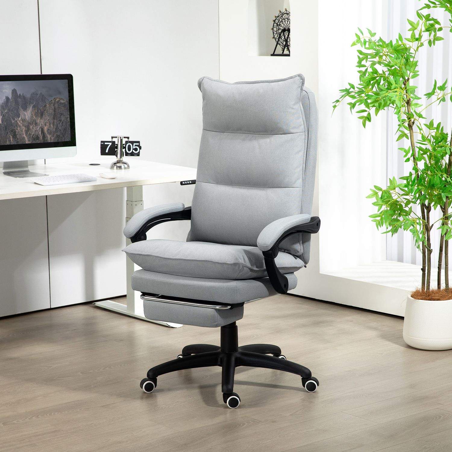 Office chair with massage function, ergonomic desk chair with reclining ...