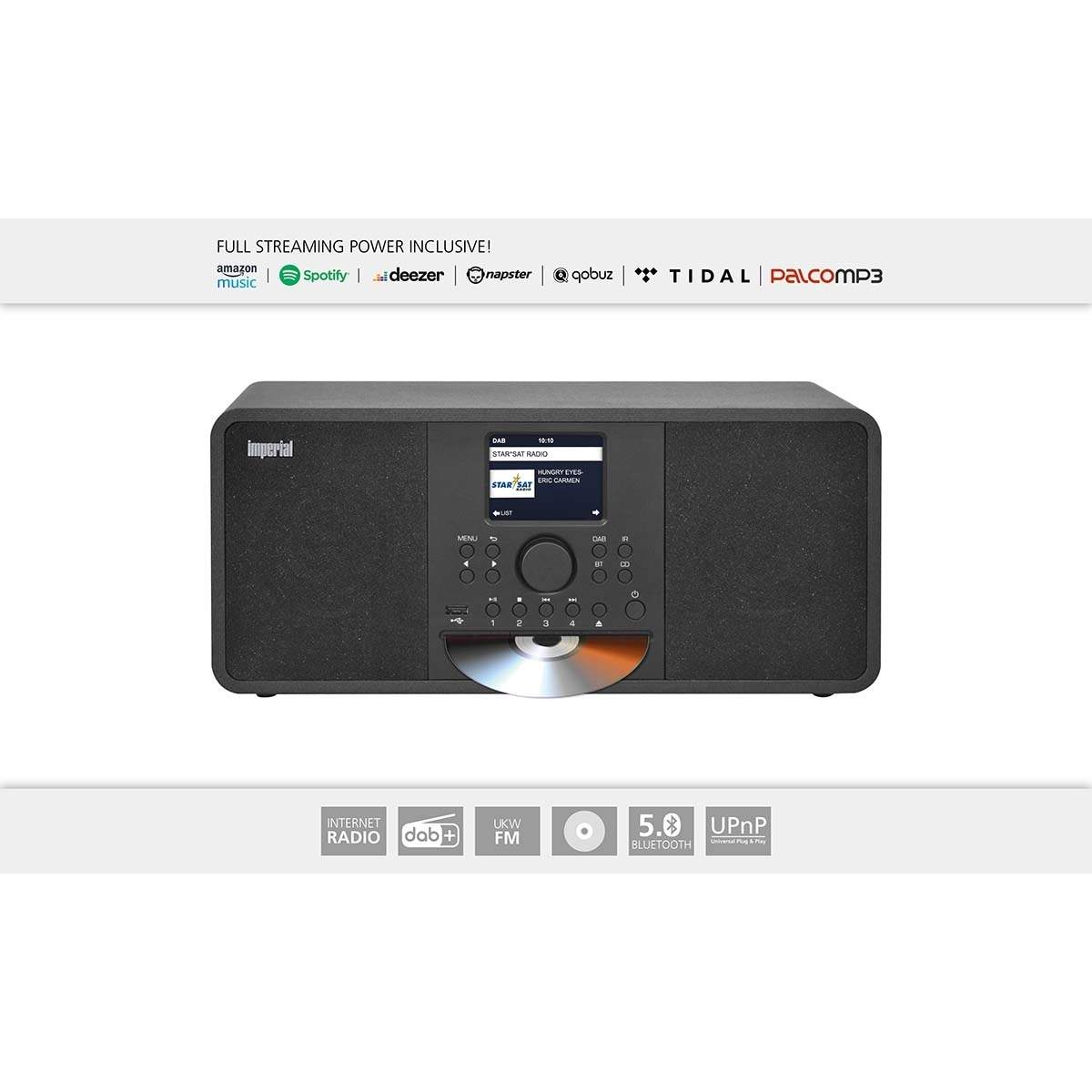 DABMAN i205 CD hybridi stereoradio DAB+ / FM / Internet / Bluetooth Musta